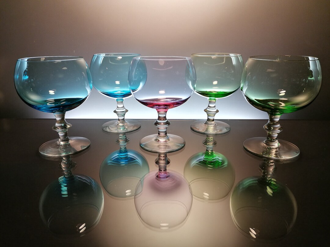 5 Colored Crystal Glasses "kosta Boda" - Etsy