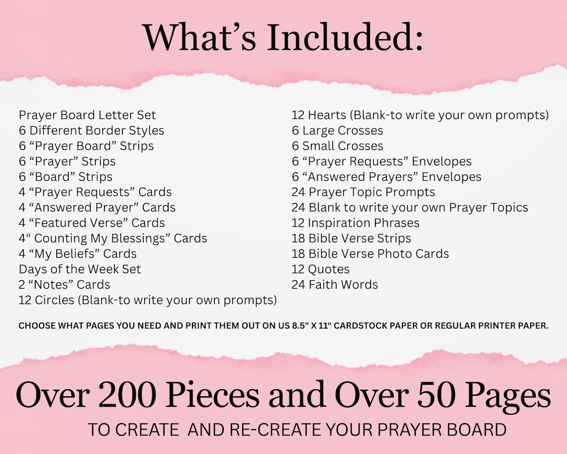 Prayer Board Kit Prayer Board Kit Printable Pink Prayer Board Bible ...