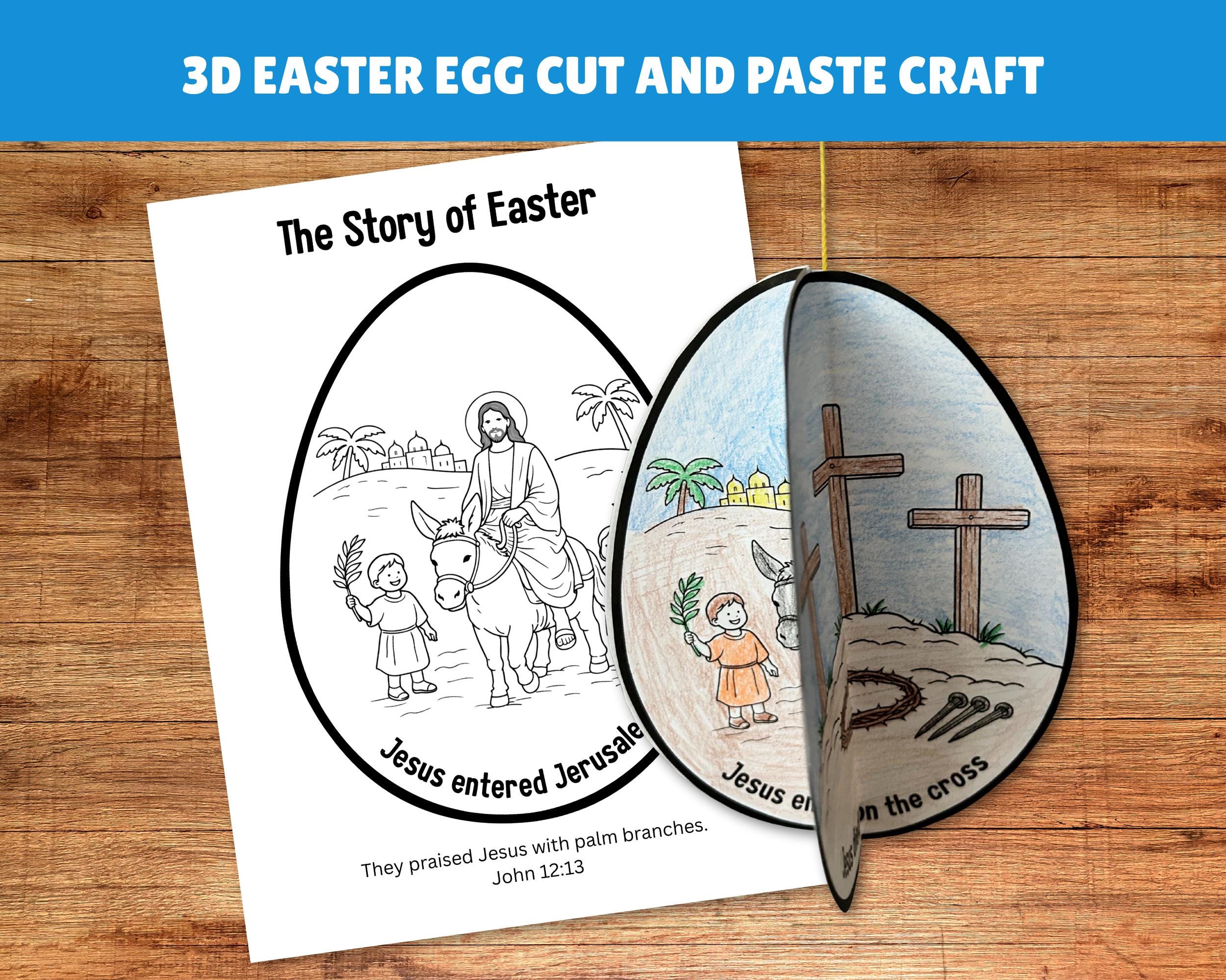 3D Easter Egg Craft, Sunday School Craft, Holy Week Printable, Holy ...