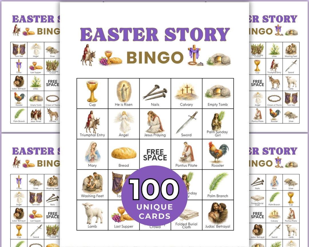 Easter Bingo Bingo Cards Holy Week Easter Games Adults Adult Easter ...