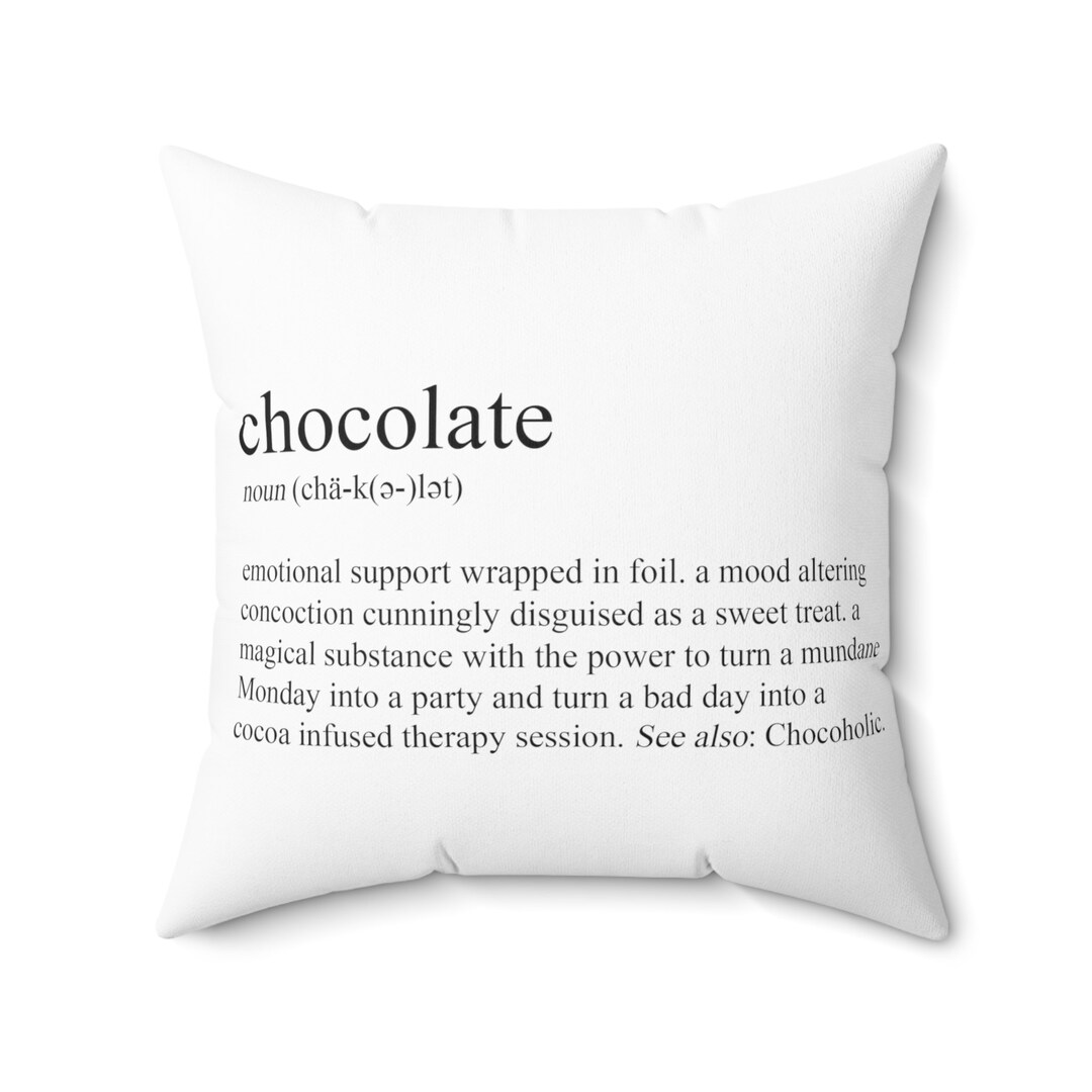Chocolate Definition Pillow: Modern Home Decor Throw Cushion - Etsy