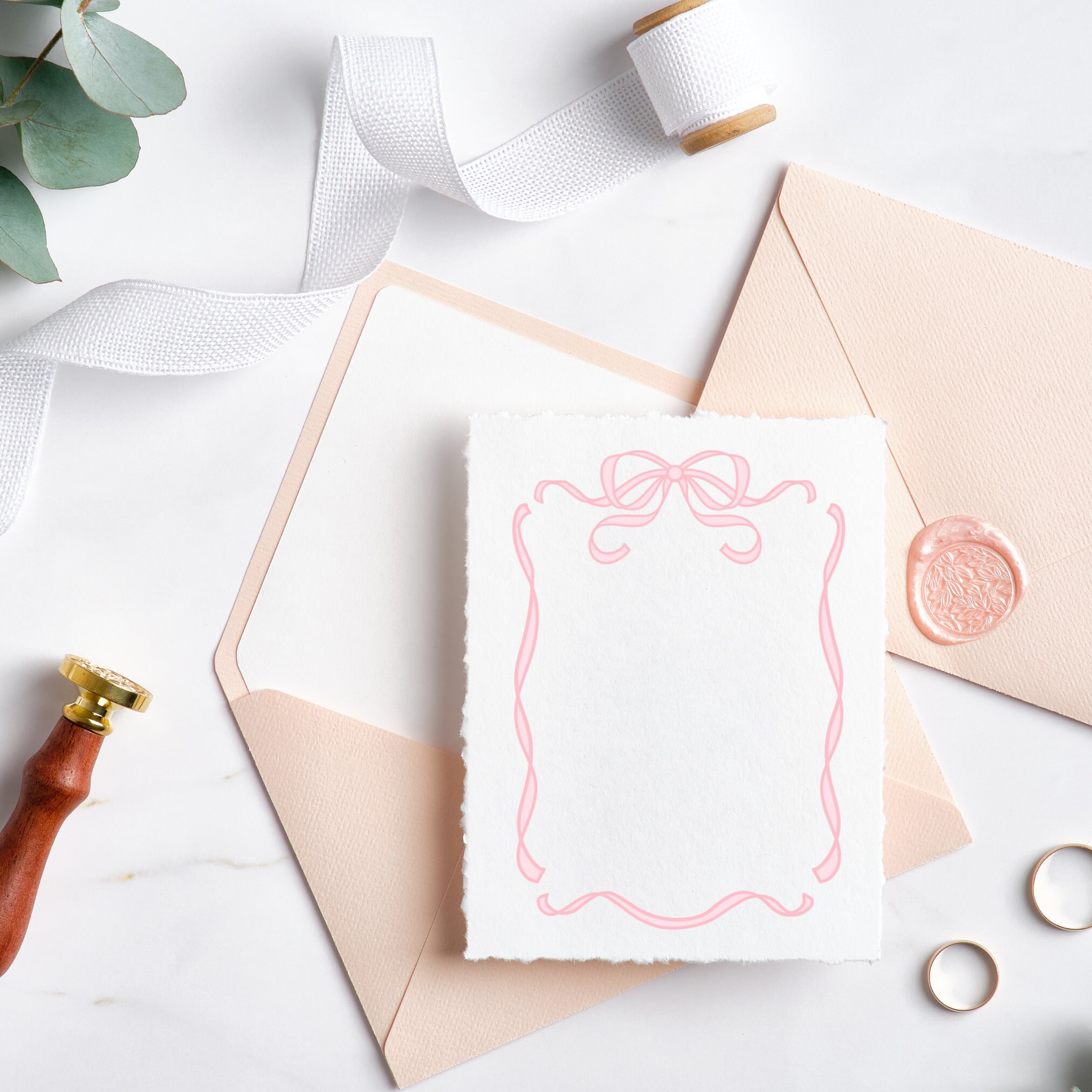 Pink Coquette Ribbon Bow Letter Writing Set. - Etsy