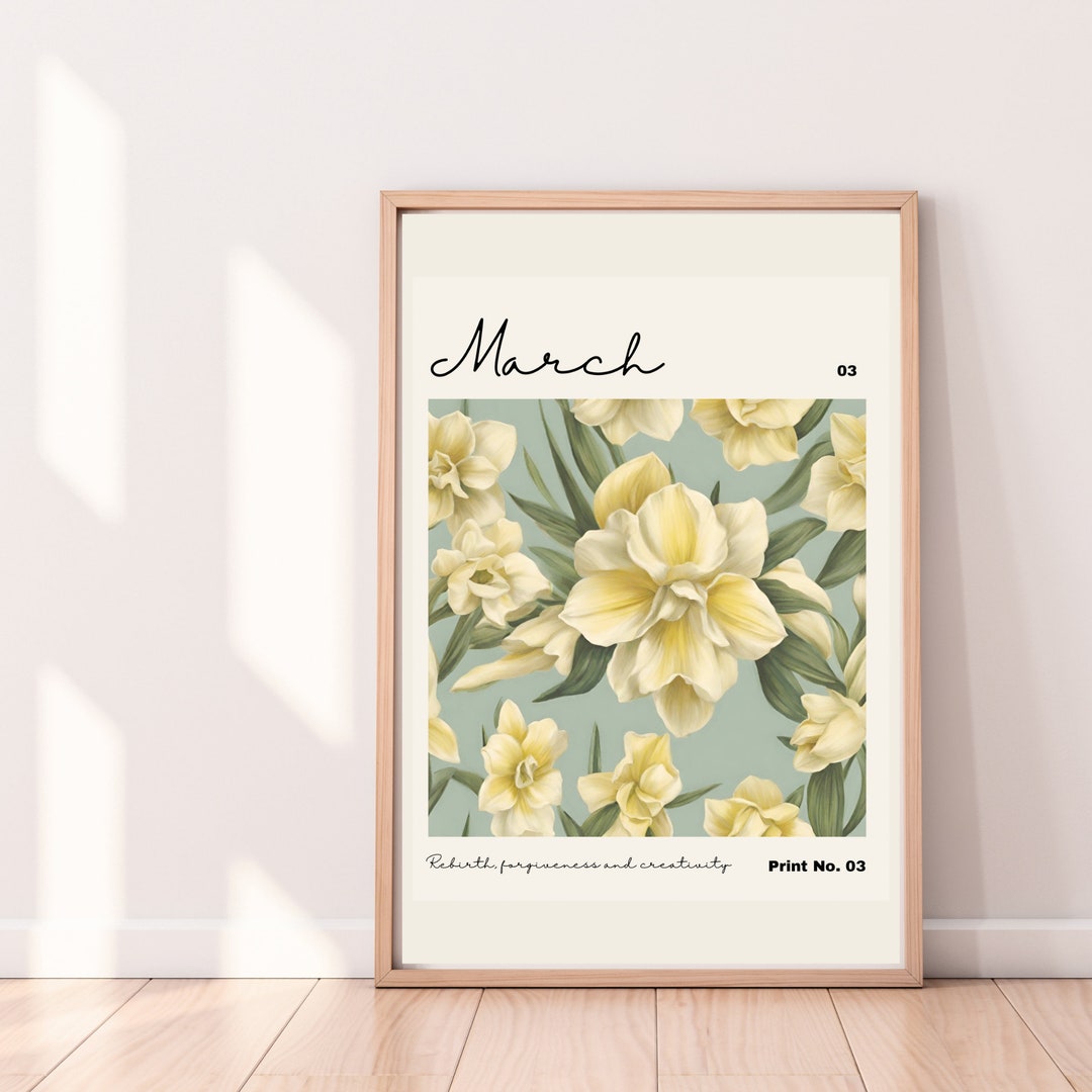 Personalised Birth Flower Poster. Market Flower Poster for March ...