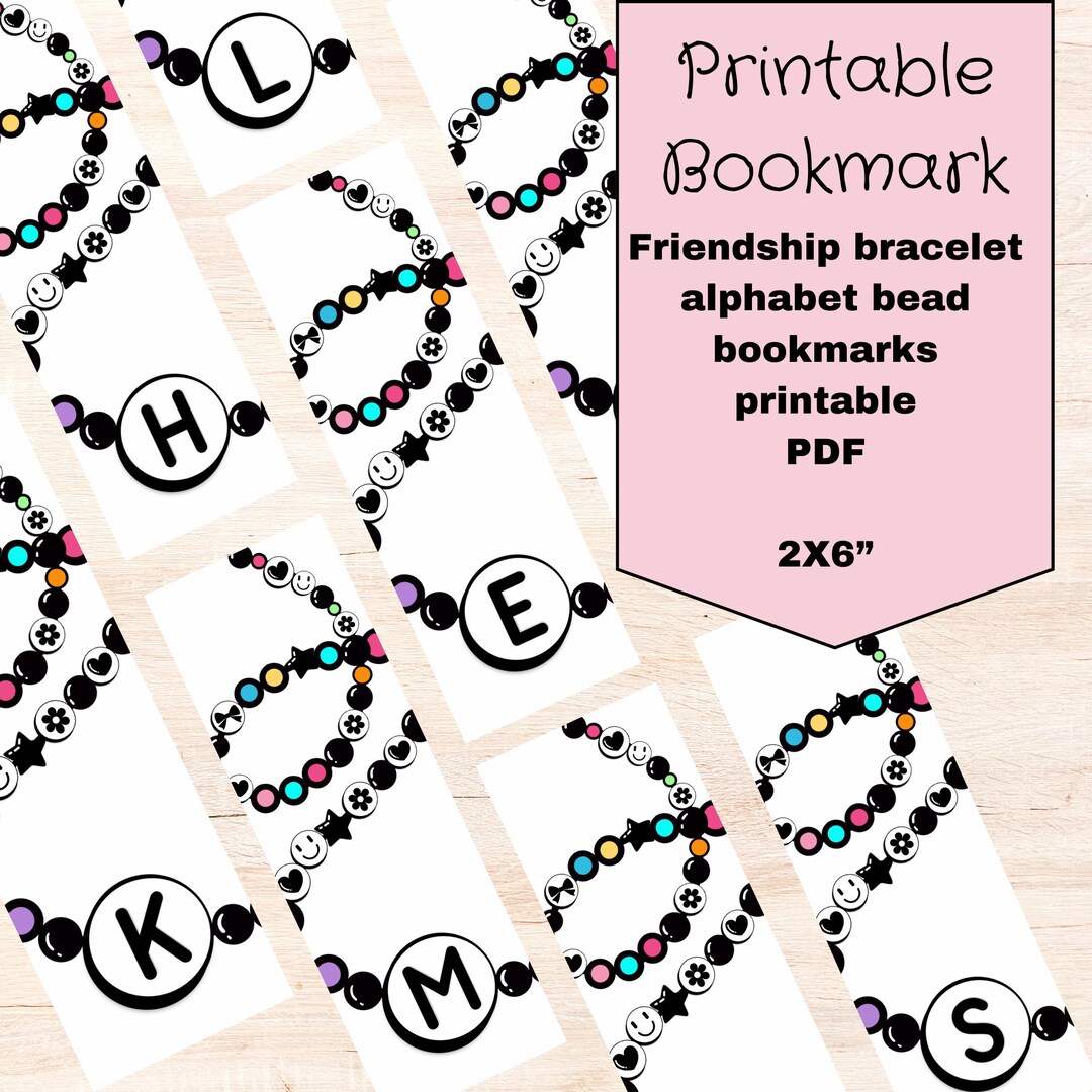 Printable Bookmarks. Friendship Bracelet Letters.swift Inspired ...