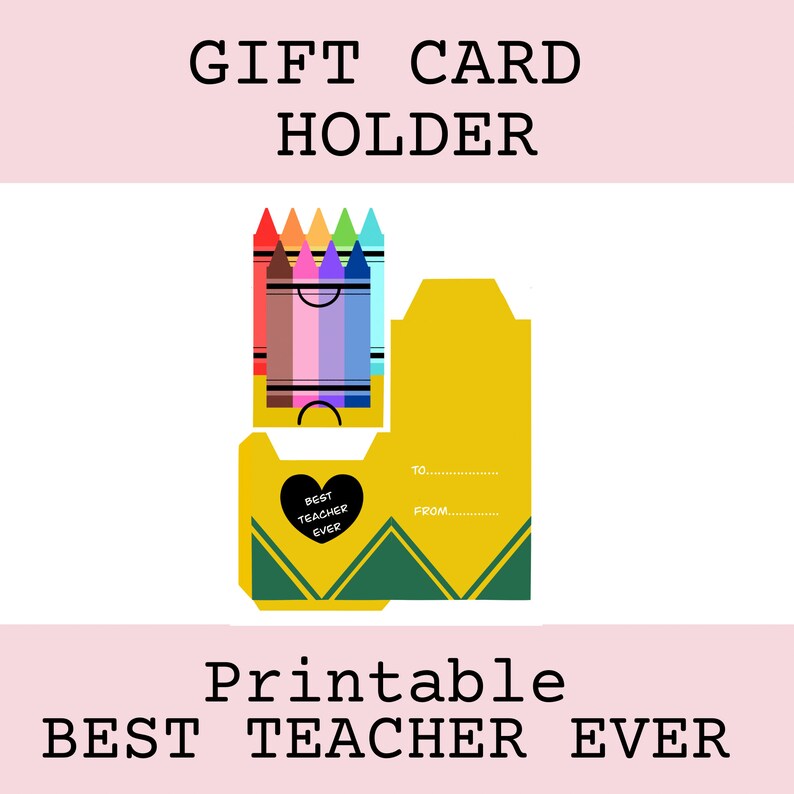 Best Teacher Gift Card Holder for Teacher Appreciation Week. Printable ...