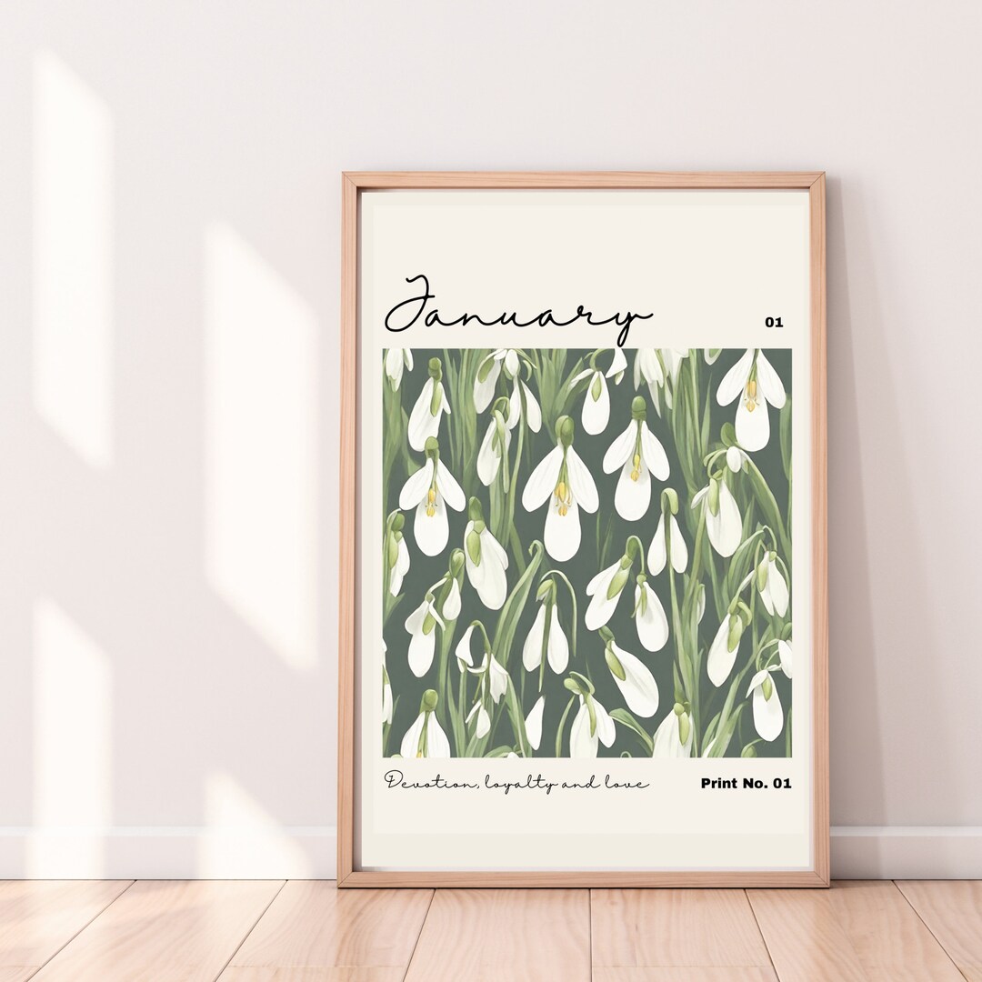 Personalised Birth Flower Poster. Market Flower Poster for January ...