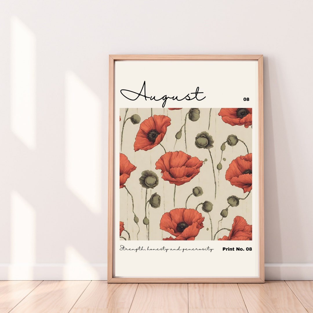 Personalised Birth Flower Poster. Market Flower Poster for August ...