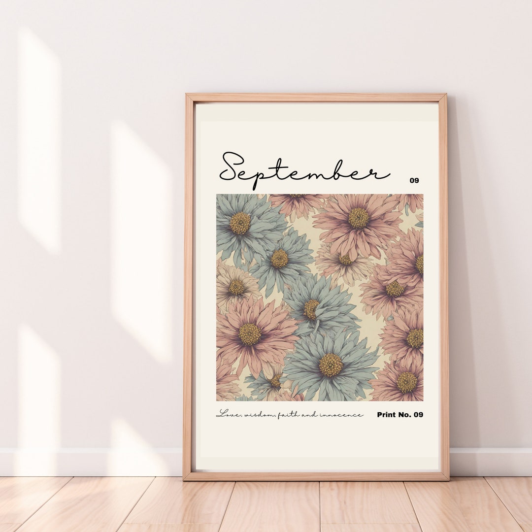 Birth Month Flower.flower Market Printable Poster for September.morning ...