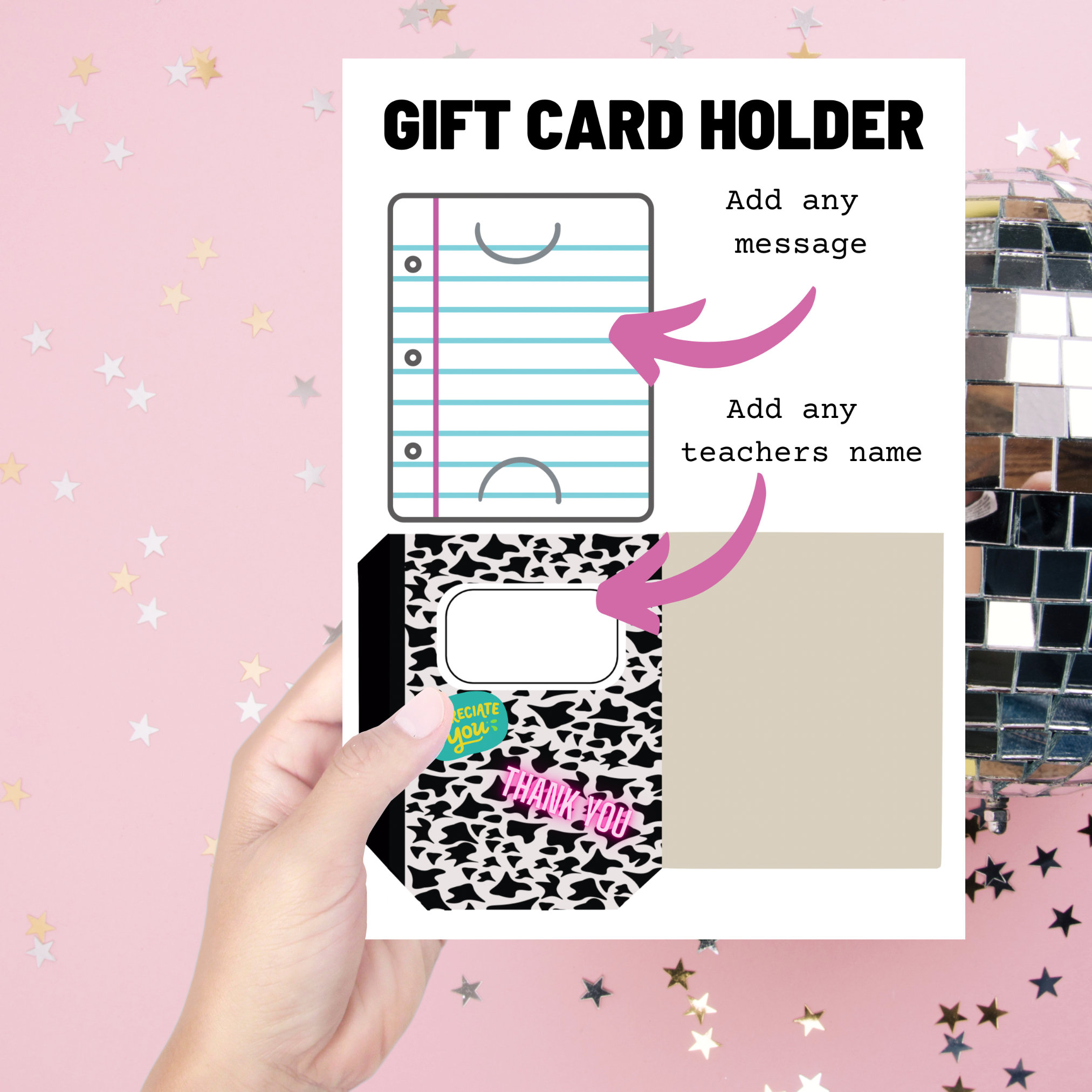 Gift Card Holder for Teacher Appreciation Week. Printable Gifts for ...