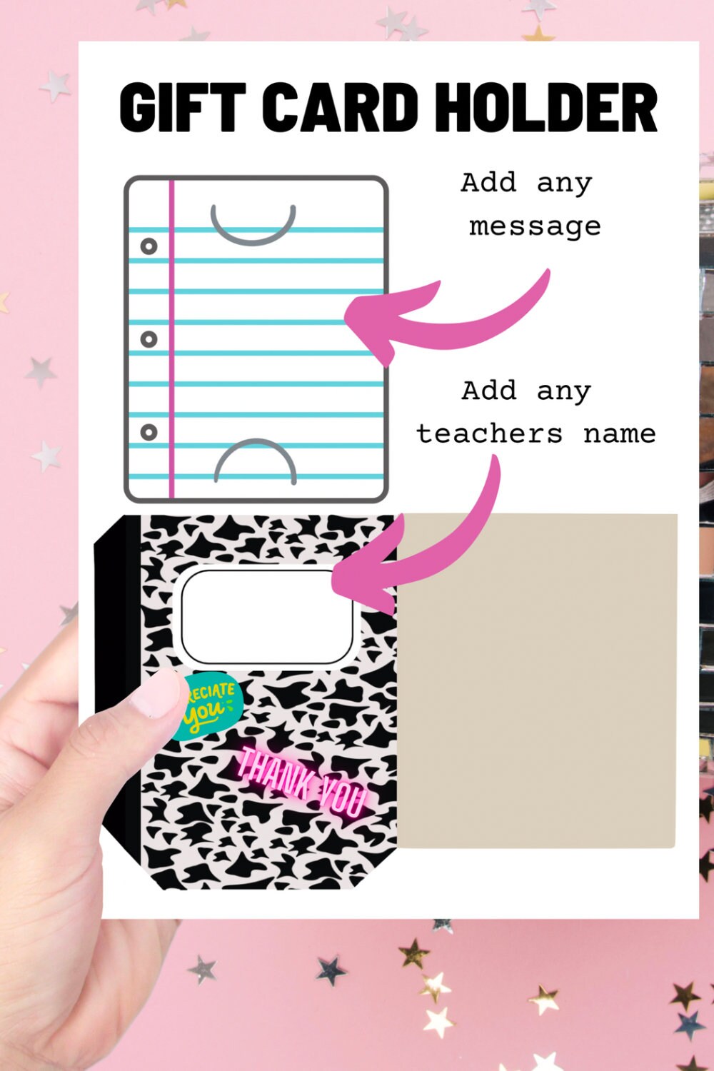 Gift Card Holder for Teacher Appreciation Week. Printable Gifts for ...