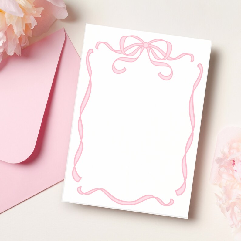 Pink Coquette Ribbon Bow Letter Writing Set. - Etsy