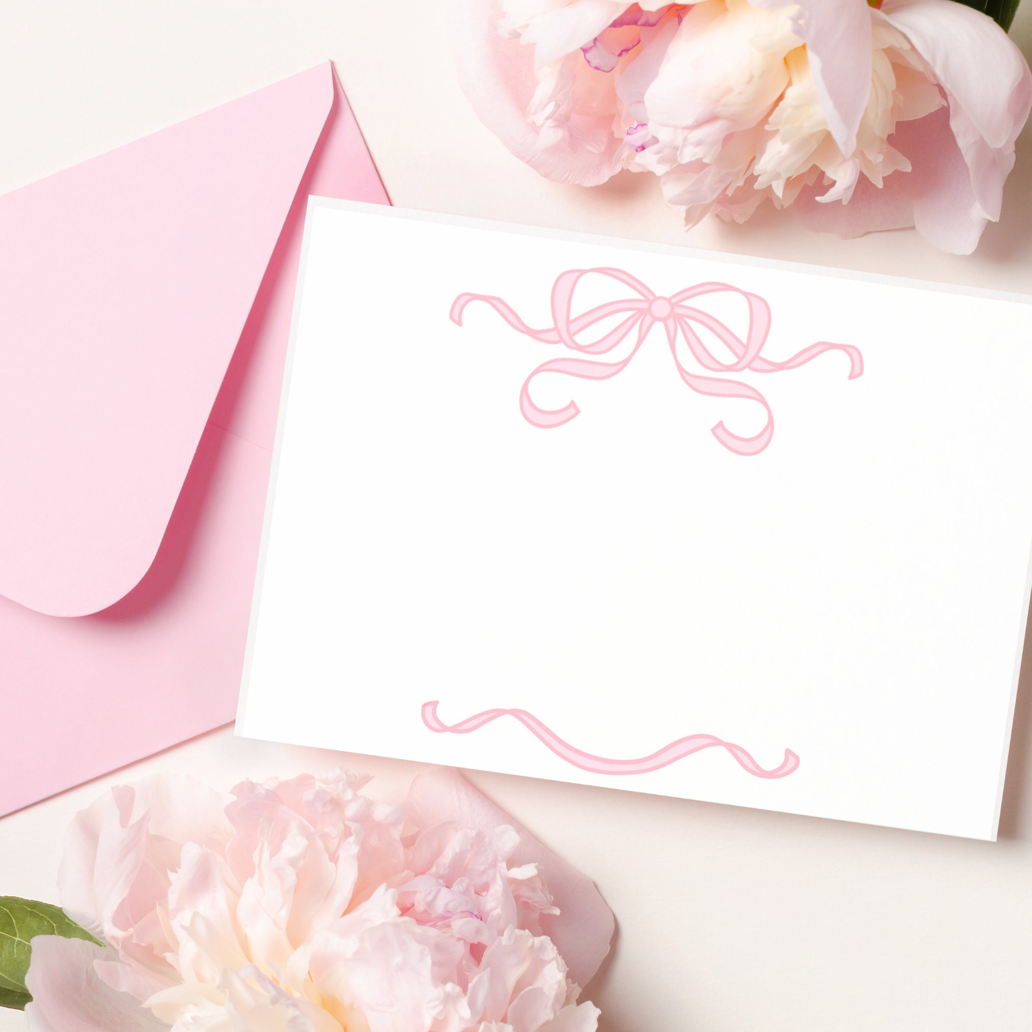 Pink Coquette Ribbon Bow Letter Writing Set. - Etsy