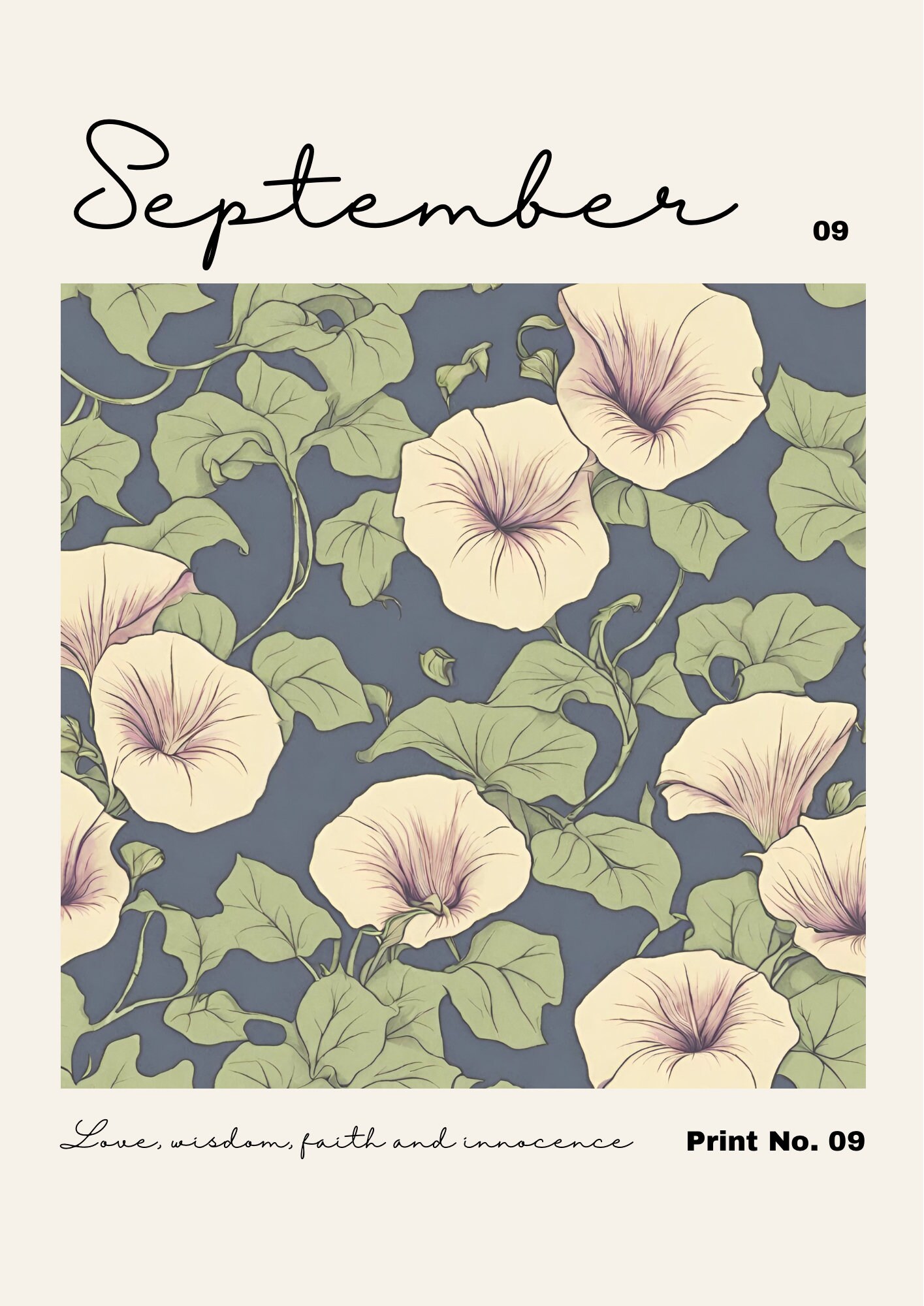Personalised Birth Flower Poster.market Flower Poster for September ...