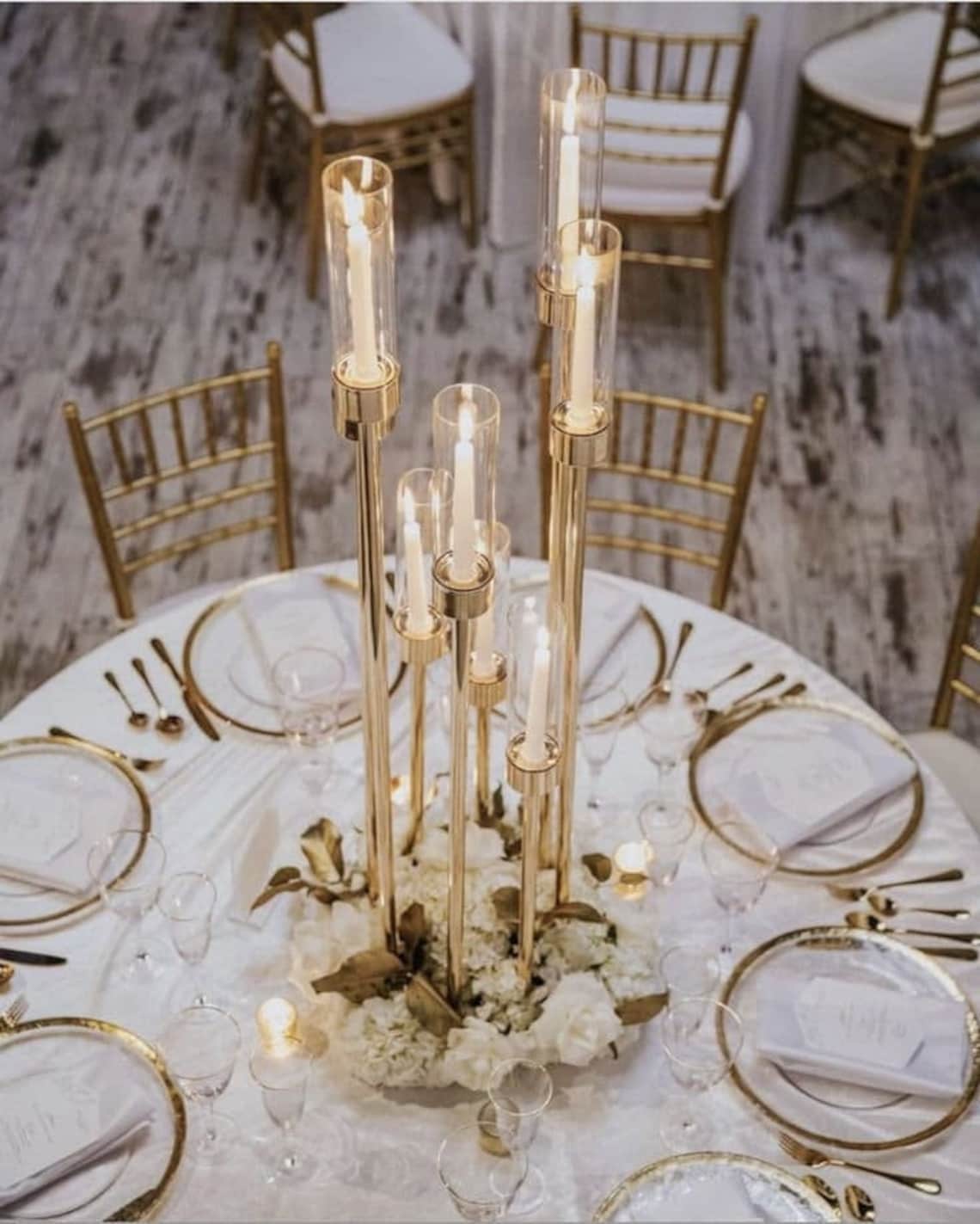 Candelabra Wedding Centerpiece / Event Table Centerpiece / Tall Metal ...