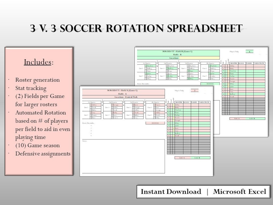 Soccer Rotation - Youth 3v3 - Etsy