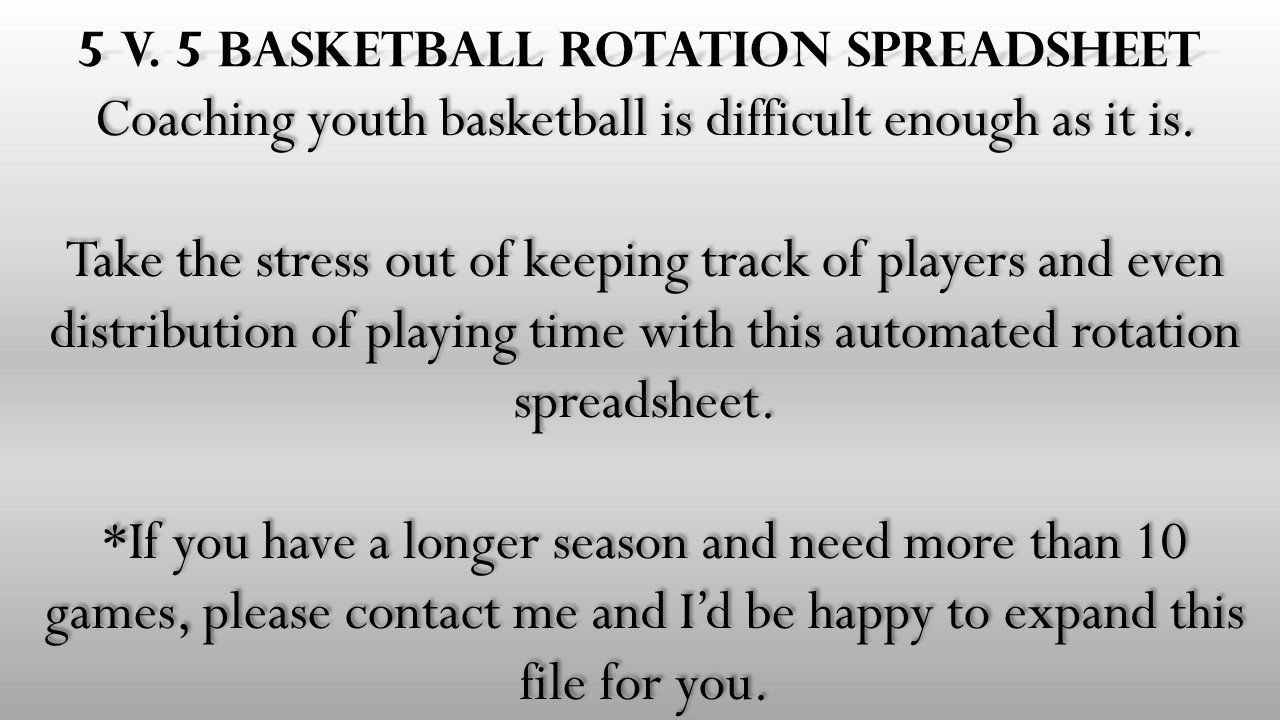 Basketball Rotation - Youth 5v5 - Etsy