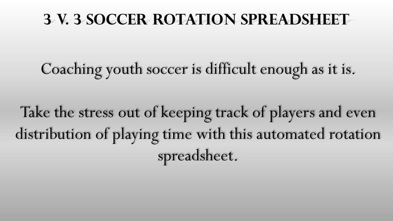 Soccer Rotation - Youth 3v3 - Etsy