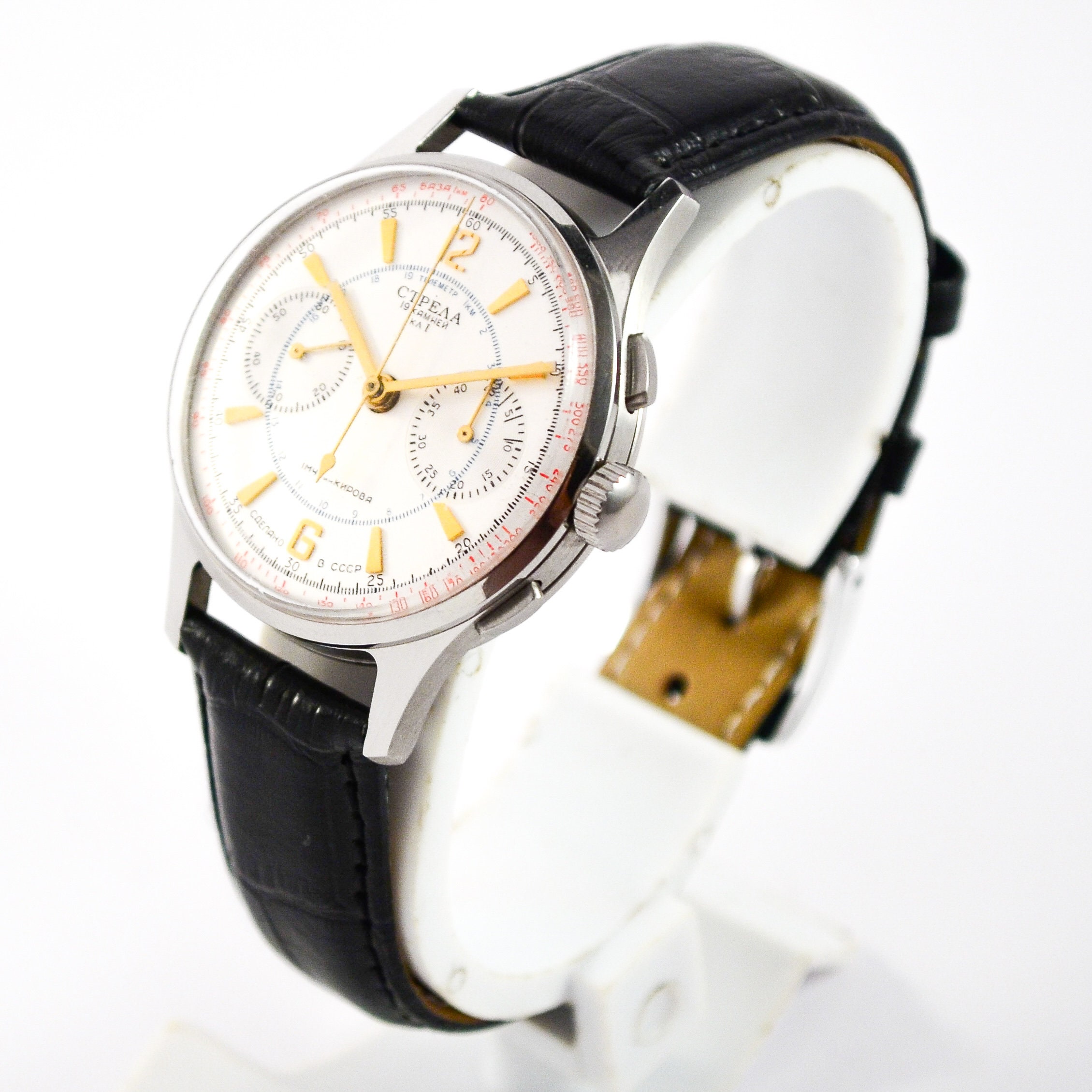 Chronograph STRELA 1mchz Cal. 3017 first Moscow Watch Factory Poljot ...