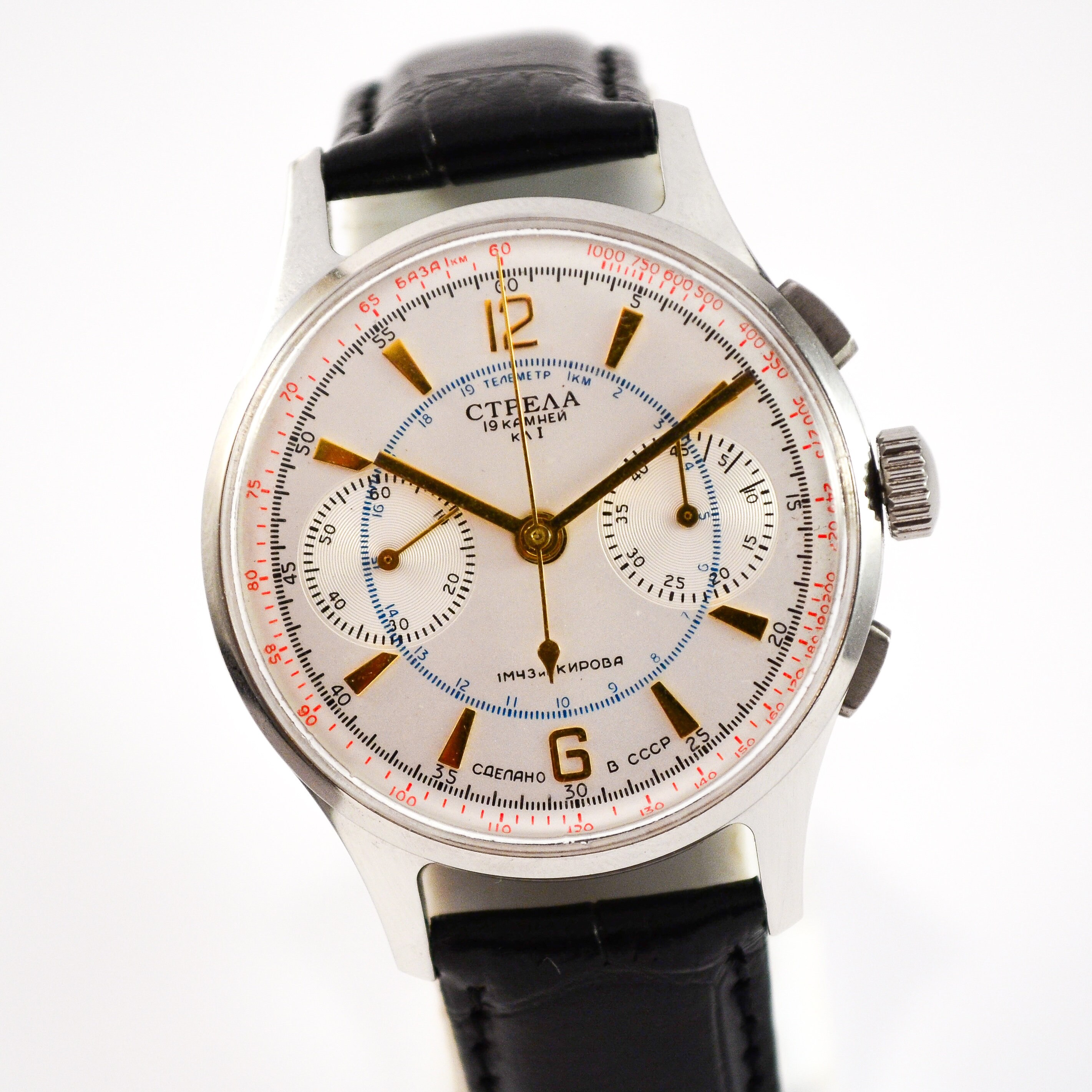 Chronograph STRELA 1mchz Cal. 3017 first Moscow Watch Factory Poljot ...