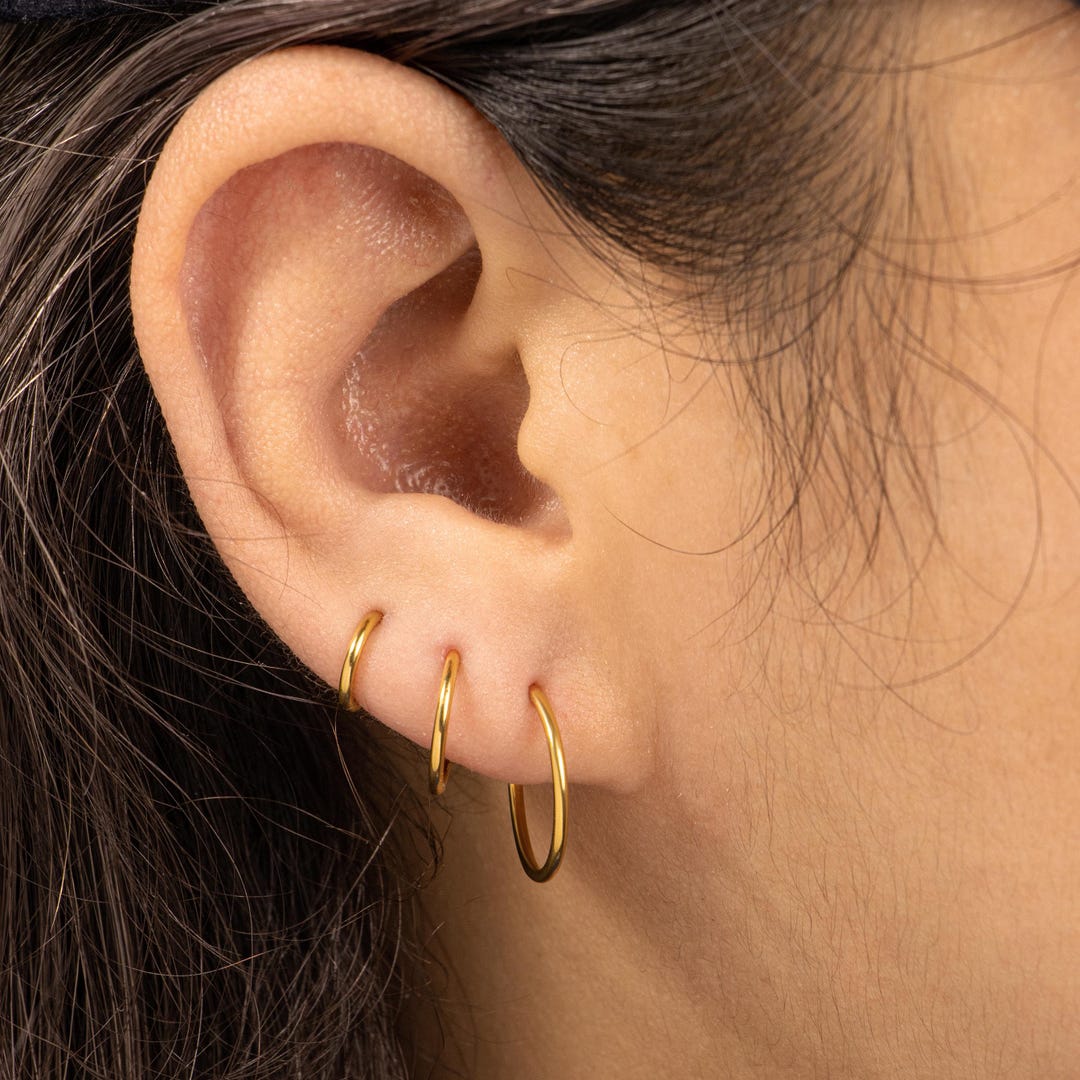 Titanium Hinge Hoop,stacking Hoop Earrings Set,simple Huggie Hoops ...