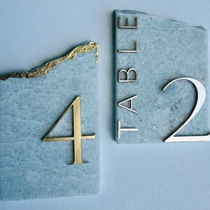 Small Marble Table Numbers - Etsy