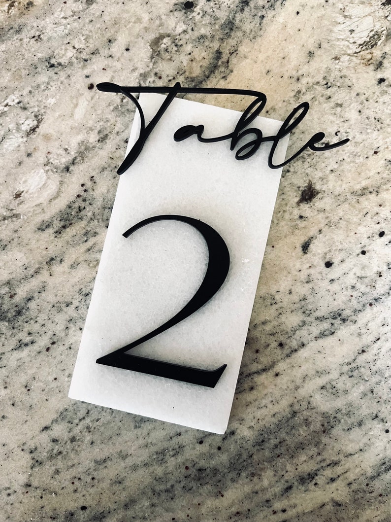 Small Marble Table Numbers - Etsy