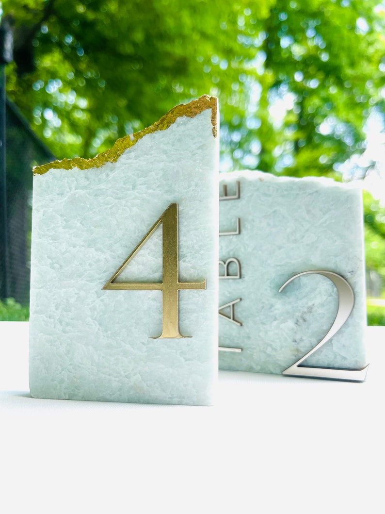 Small Marble Table Numbers - Etsy
