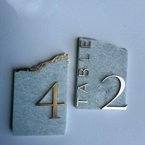 Small Marble Table Numbers - Etsy