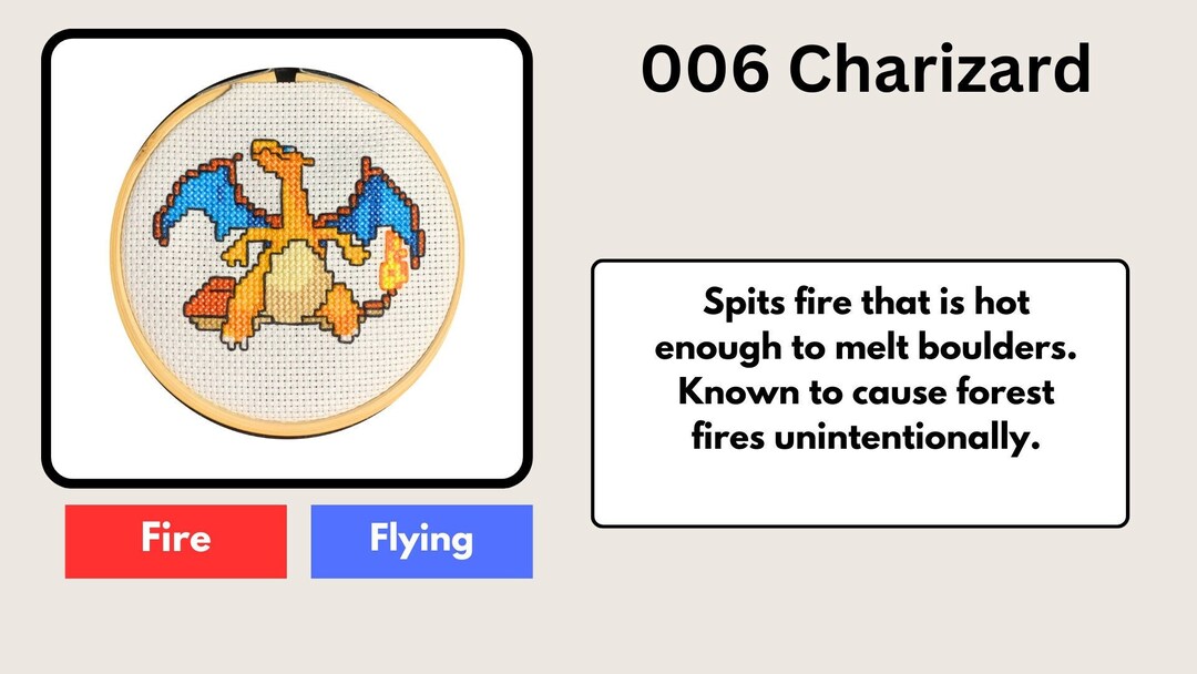 Charizard Cross Stitch Pattern - Etsy