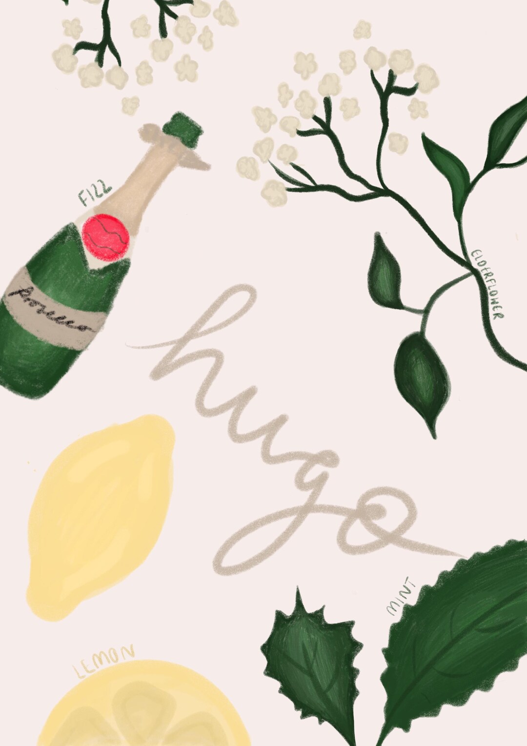 Hugo Recipe Print - Etsy
