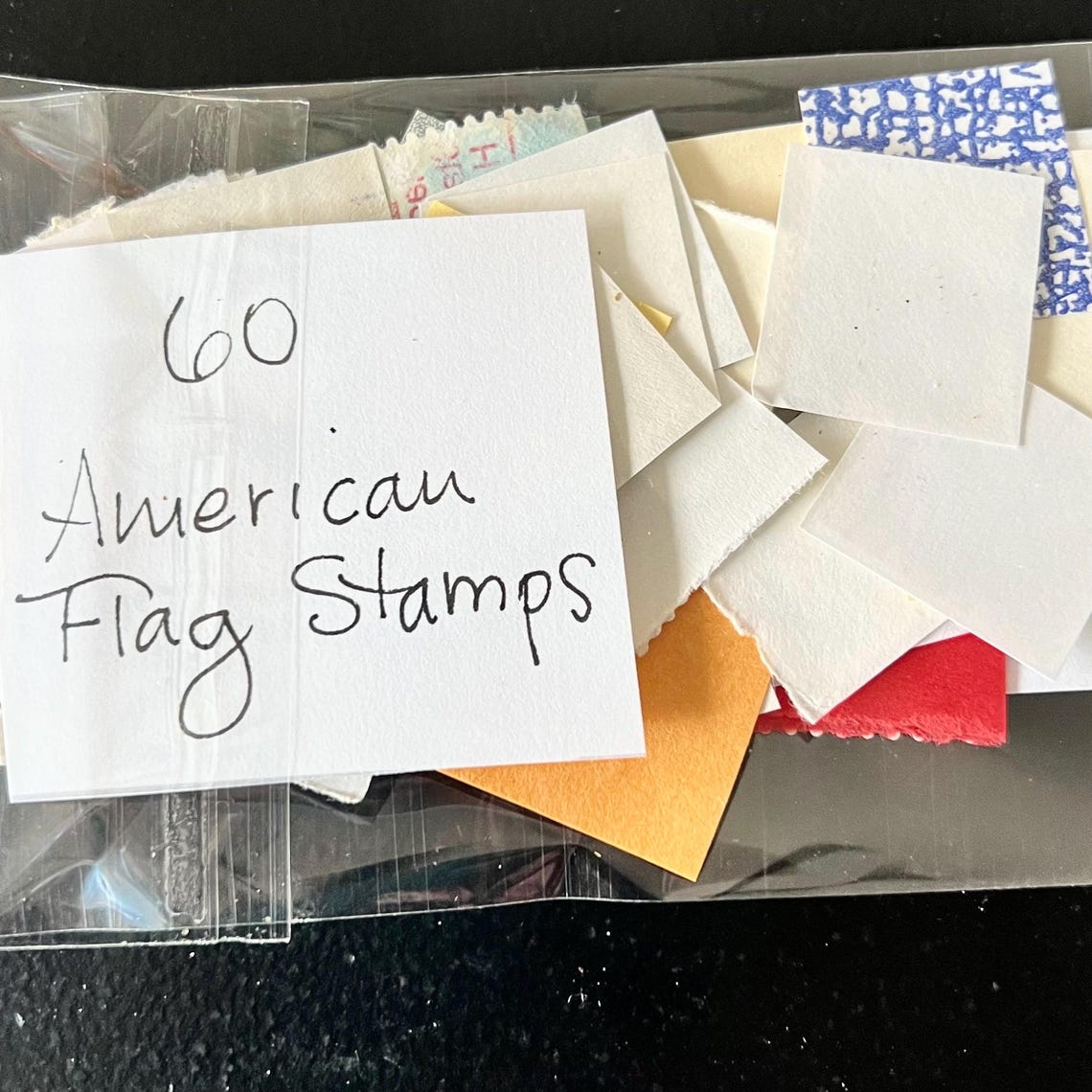 60 USED American Flag Stamps Cancelled Stamps Junk Journals Ephemera ...