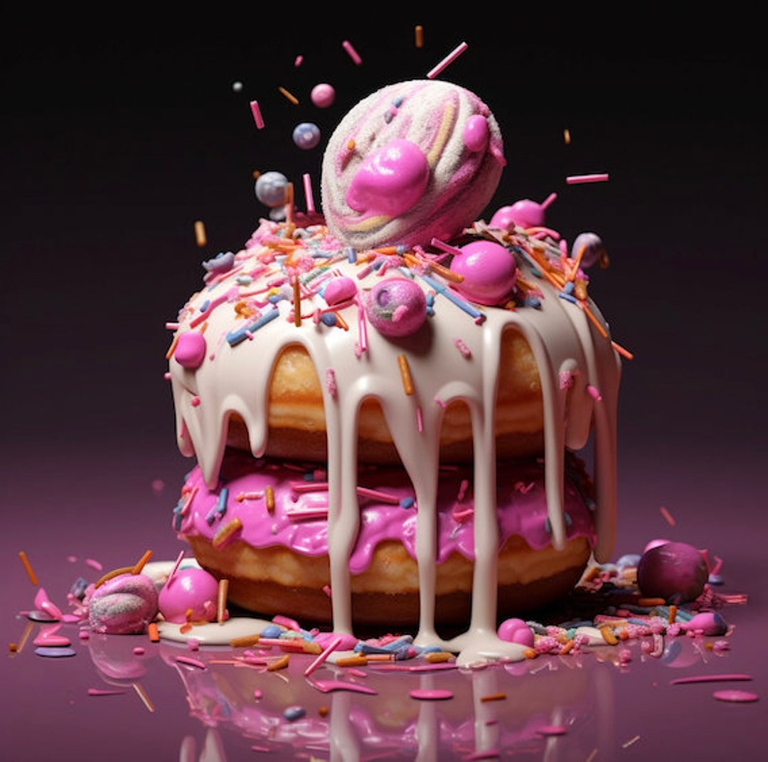 Pink Donut Fever - Dripping Donut - Etsy