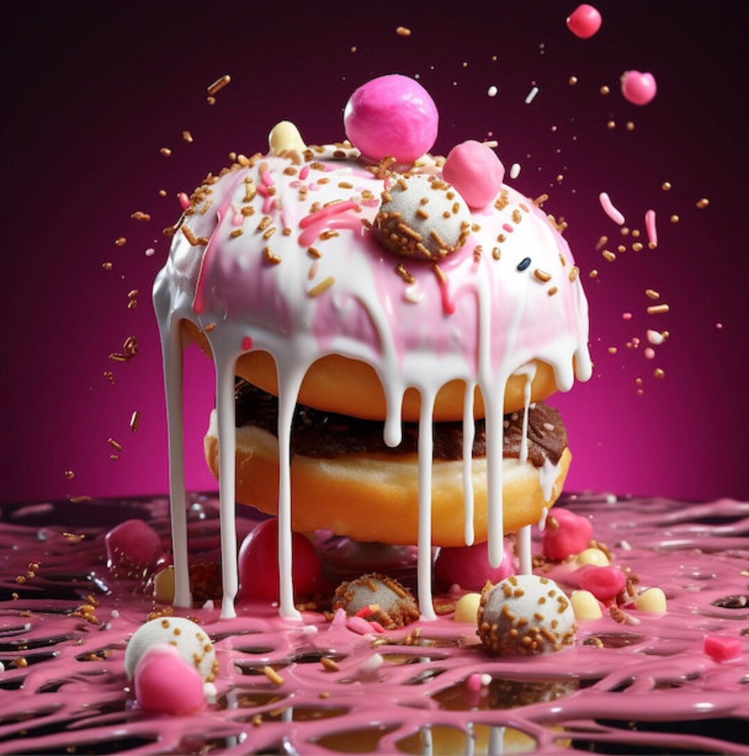 Pink Dripping Donut Haven - Etsy