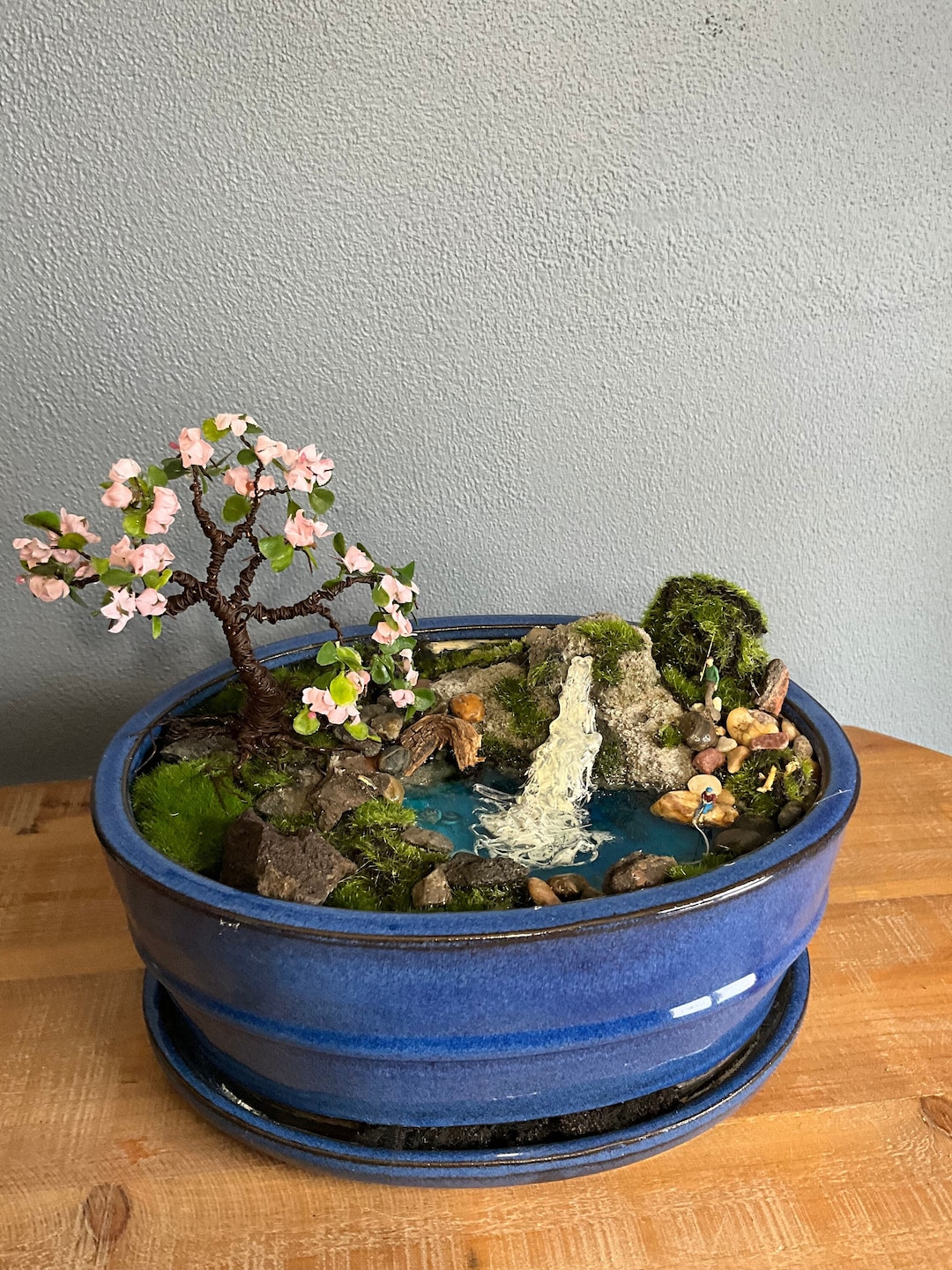Miniature Waterfall Diorama, Handmade Resin Lake Scene - Etsy