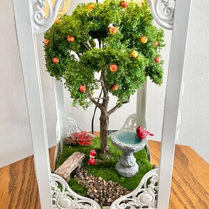 Apple Tree Diorama: Miniature Nature Scene in White Lantern - Etsy