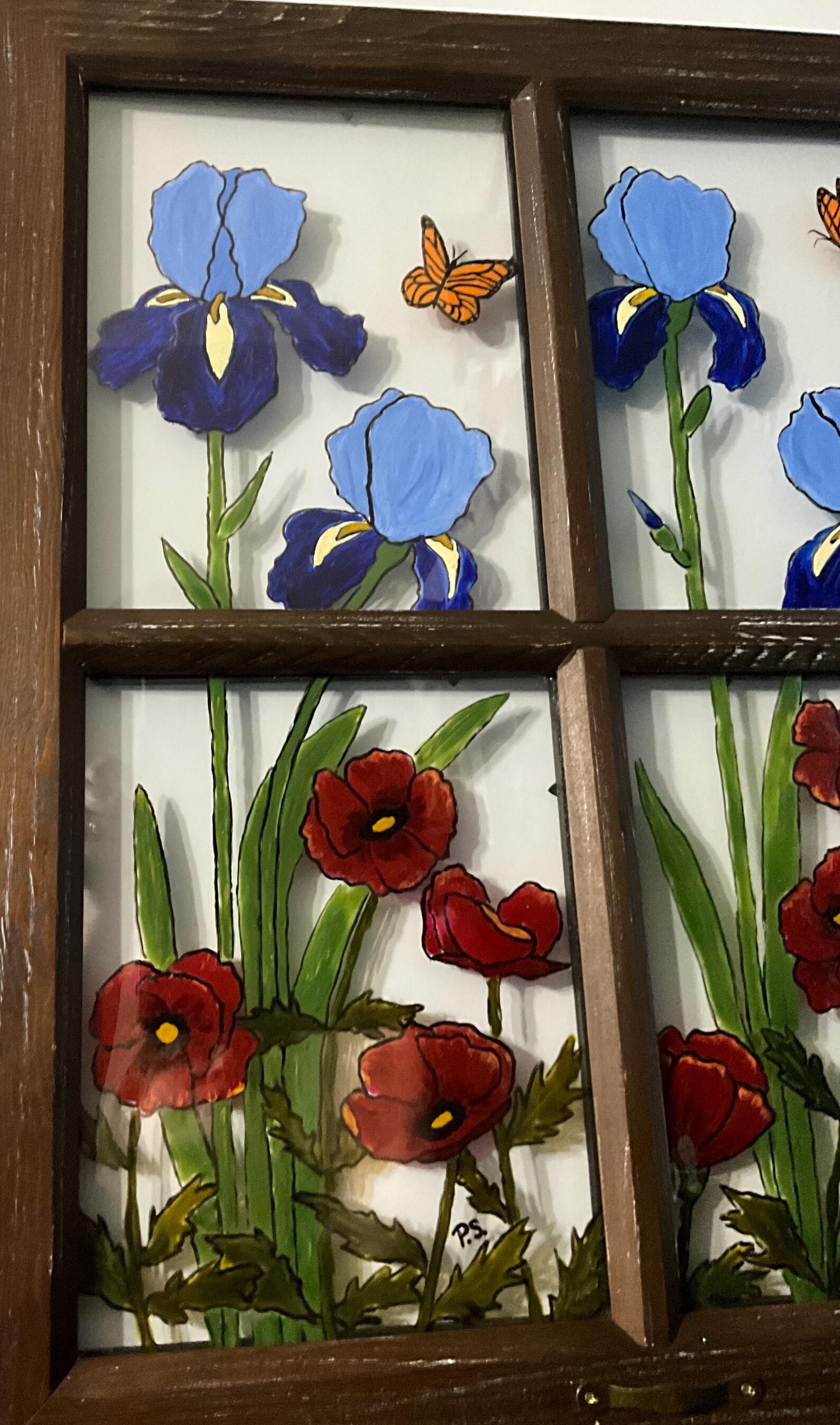 Iris and Poppy Window - Etsy