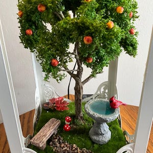 Apple Tree Diorama: Miniature Nature Scene in White Lantern - Etsy