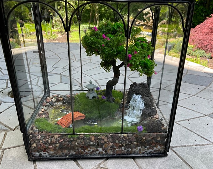 Terrarium With Bonsai, Resin River and Waterfall - Etsy