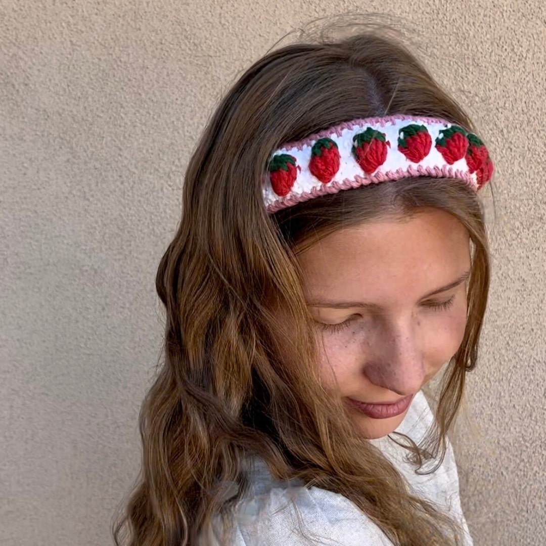 Crochet Strawberry Headband - Etsy