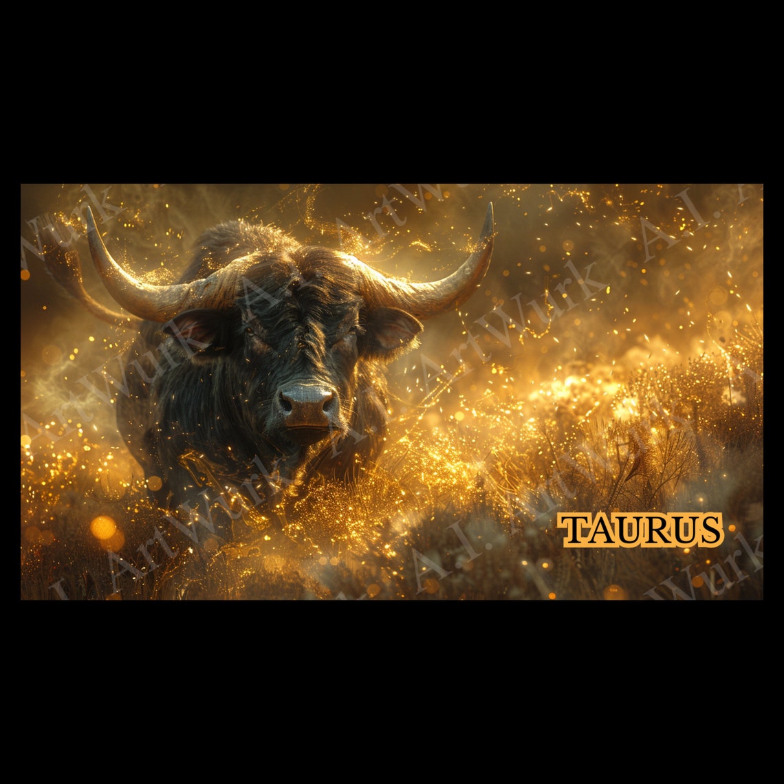 Taurus, Celestial Bull, A.I., Digital Download, Zodiac Sign, Poster ...