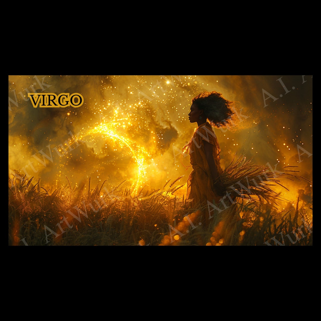 Virgo, Celestial Maiden, A.I., Digital Download, Zodiac Sign, Poster ...
