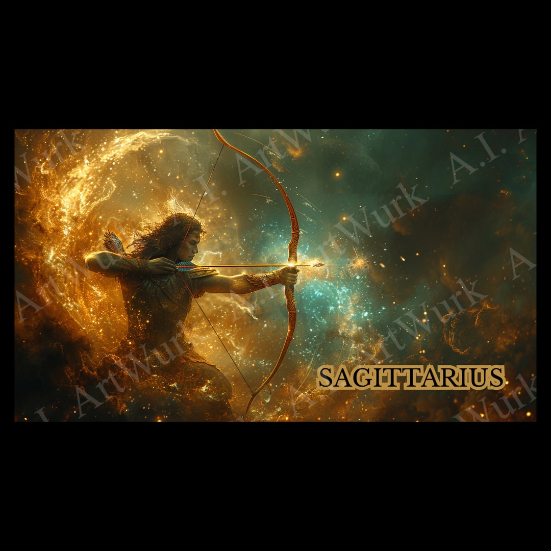Sagittarius, Celestial Archer, A.I., Digital Download, Zodiac, Poster ...