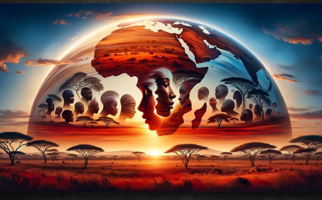 Digital African Art, Safari Wildlife, Black People, AI, Living Room ...