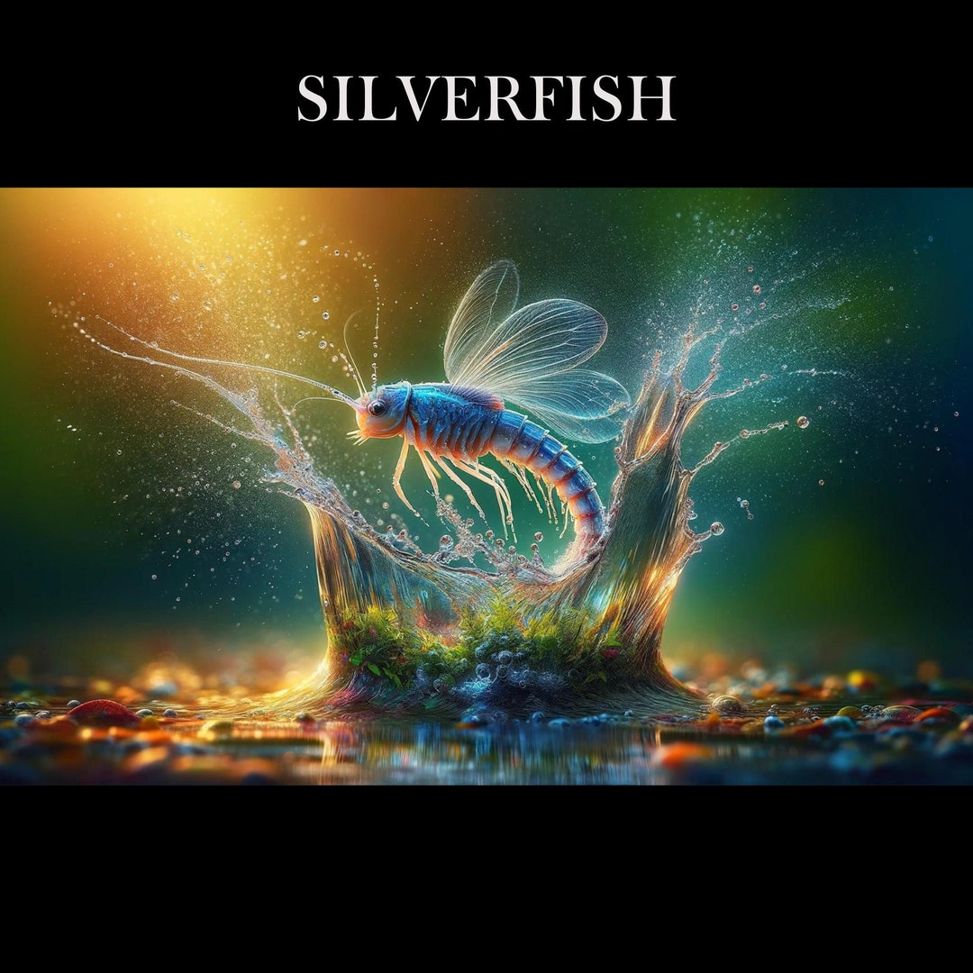 Silverfish Splash, High-res, JPG. A.I., Digital Download, Wall Art ...