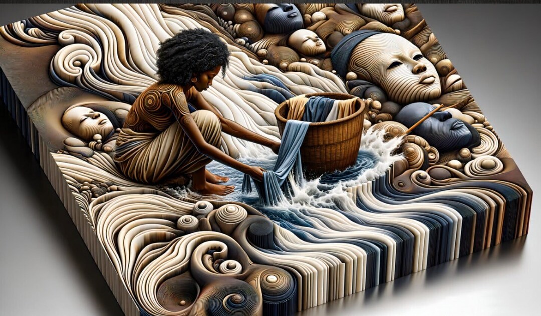 Waves of Tradition, Cultural Motifs, Water's Fluidity, AI Art ...