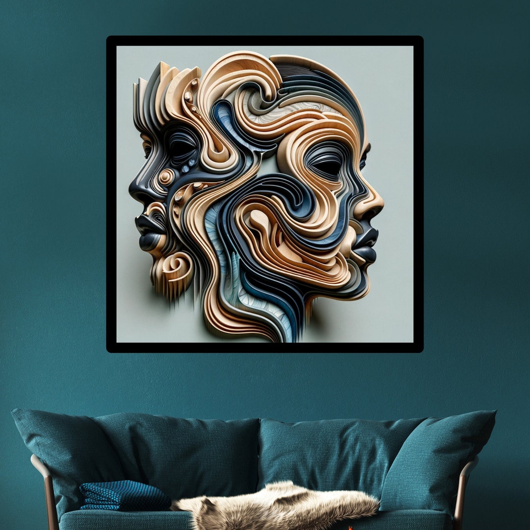 Confluence of Essences - Abstract Wooden Mosaic - Digital Art, Modern ...