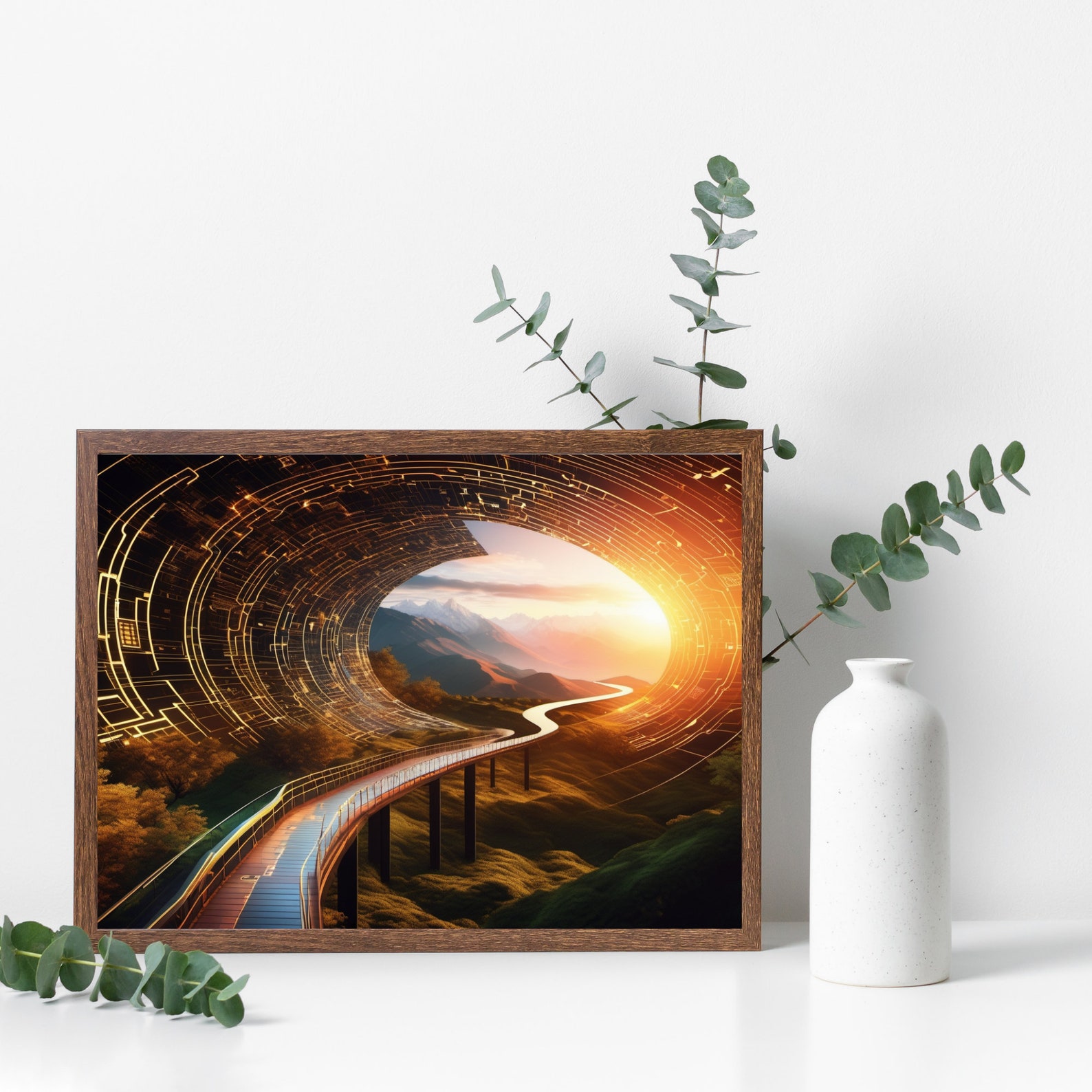 Landscape, Natural, Futuristic, Decor, AI, Printable, Scalable High-res ...