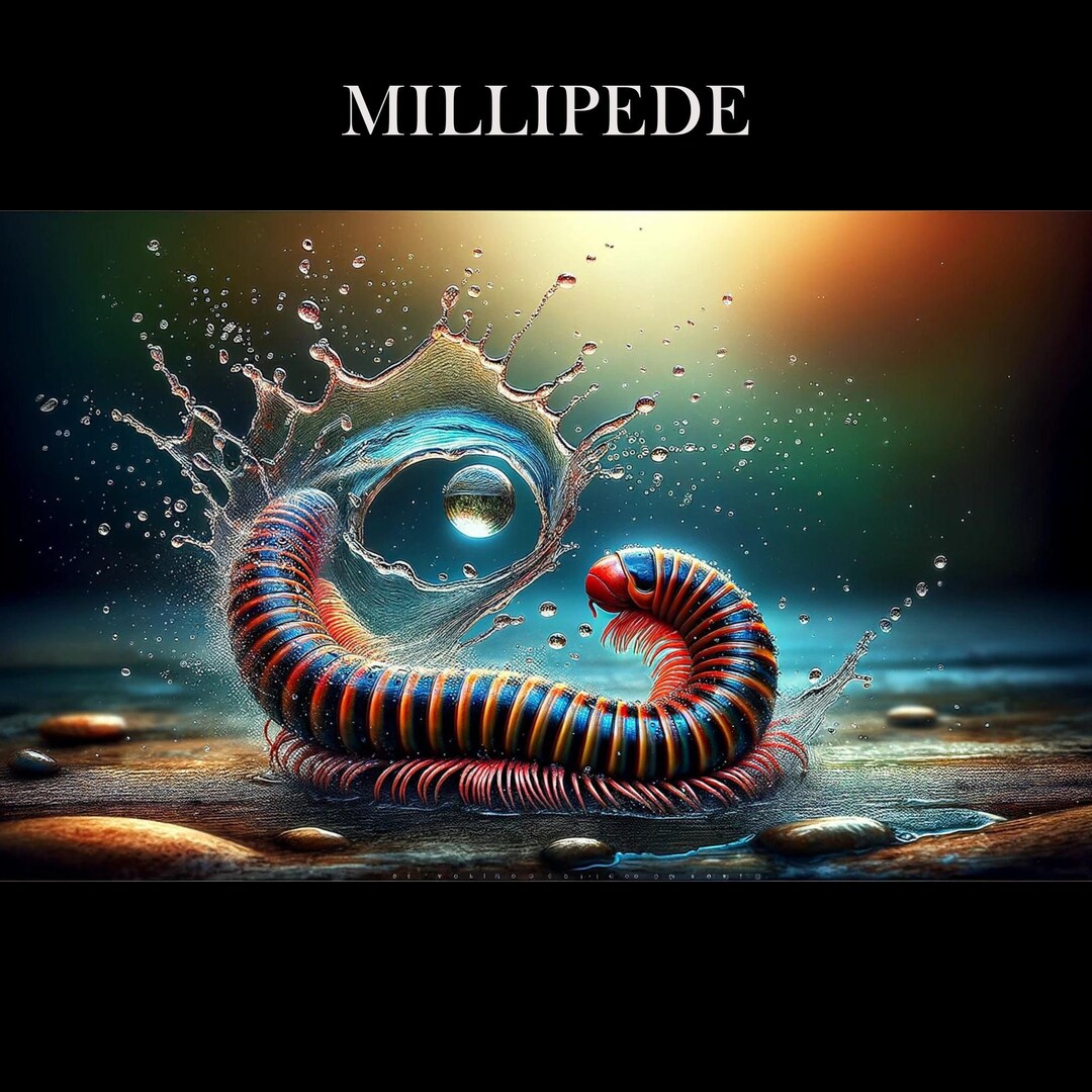 Millipede Splash, High-res, JPG. A.I., Digital Download, Wall Art, Device Wallpaper, Home Decor ...