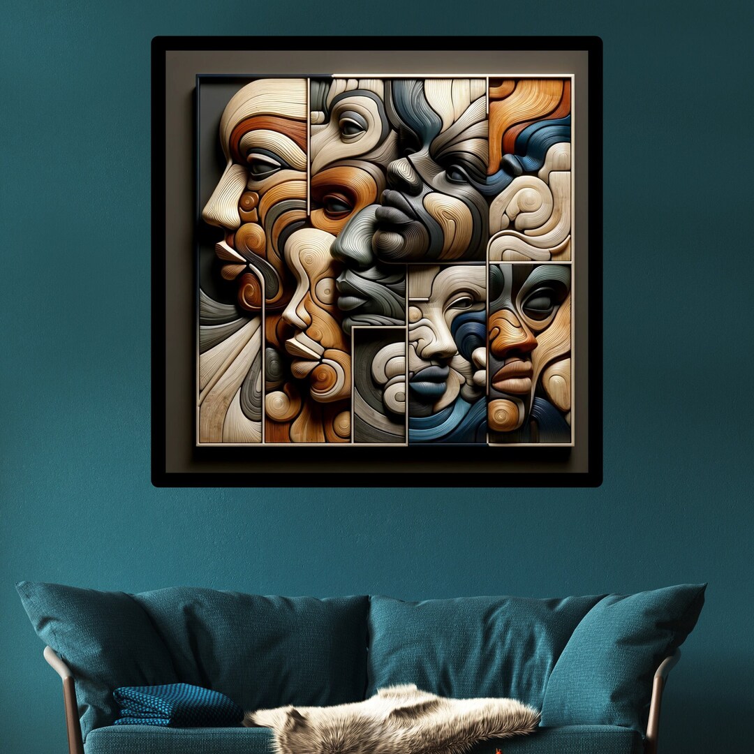 Fragmented Harmony - Modular Human Mosaic, Contemporary Abstract ...