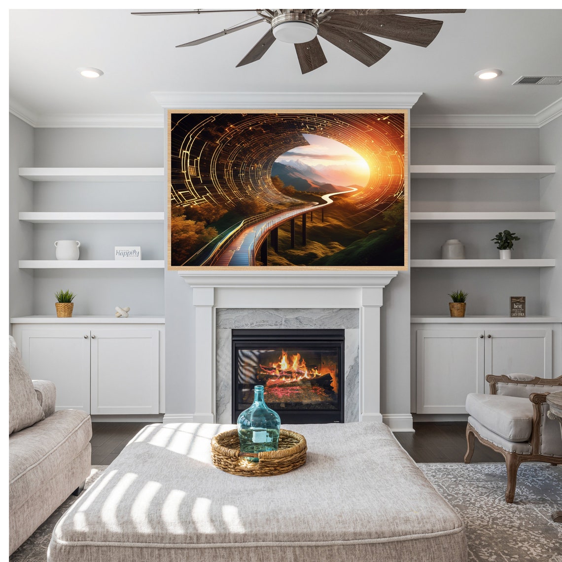 Landscape, Natural, Futuristic, Decor, AI, Printable, Scalable High-res ...